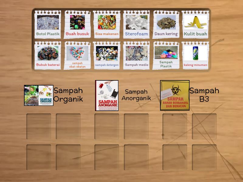 Mengenal Jenis-jenis Sampah - Group sort