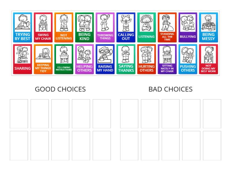 Good and Bad Choices - Group sort
