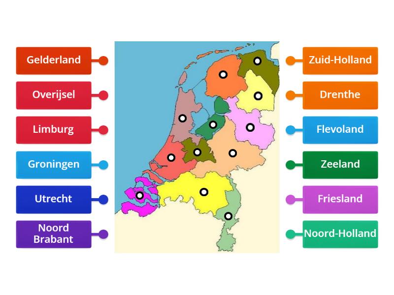 Provincies van Nederland - Labelled diagram