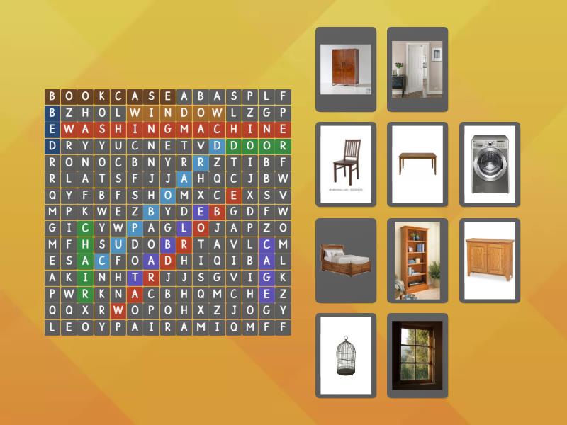 At home - furniture - Wordsearch