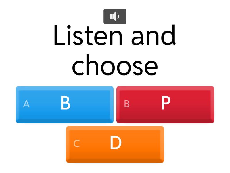 Listen and find the letters - Quiz