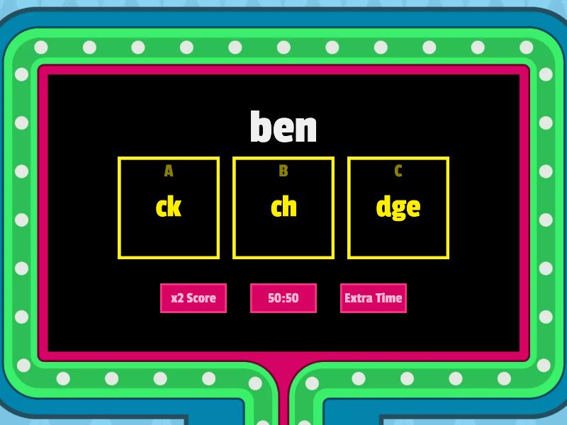 Consonant Digraphs (ending) - Game show de TV