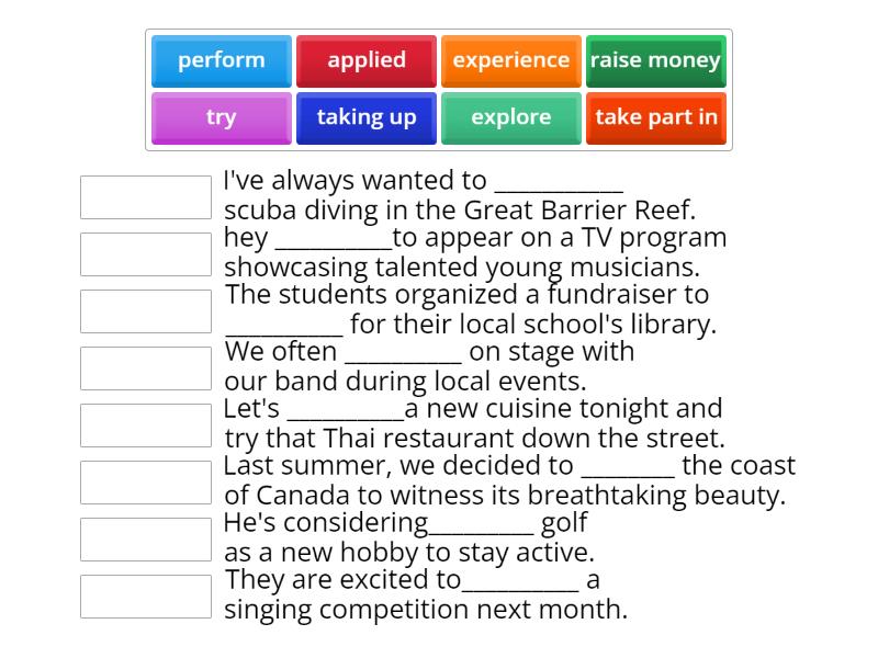 Roadmap B1 3A Vocabulary - Complete the sentences with missing words ...