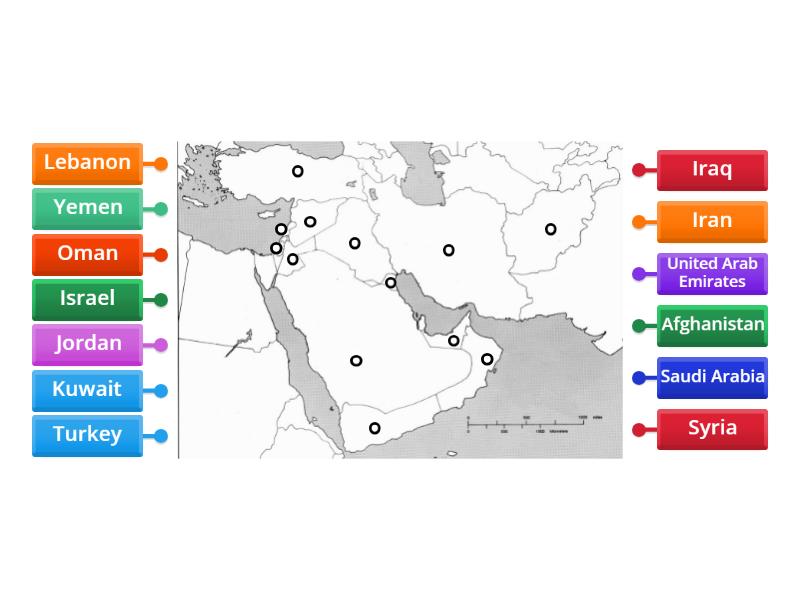 SW Asia Political Map - Labelled diagram