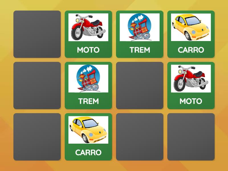 JOGO DA MEMÓRIA DOS MEIOS DE TRANSPORTE - Matching pairs