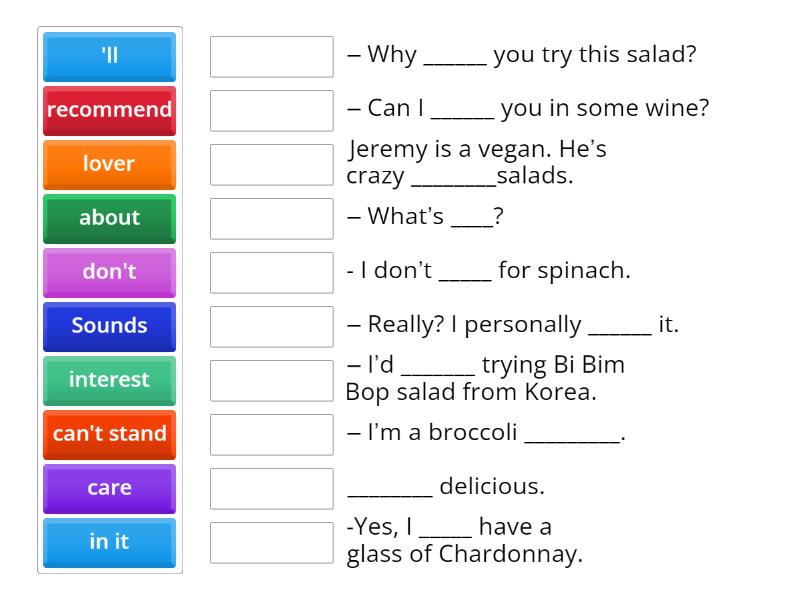 Class 4 Dialogue - Match up