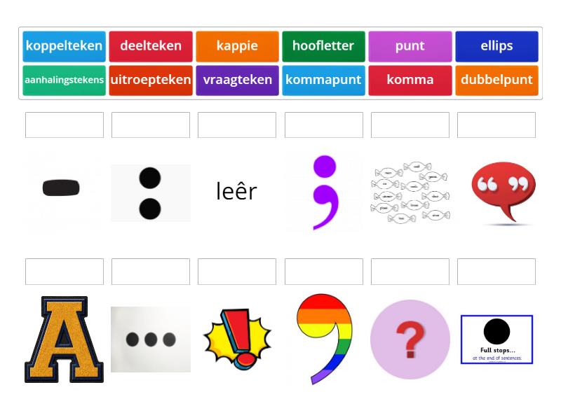 Leestekens & Skryftekens - Match up