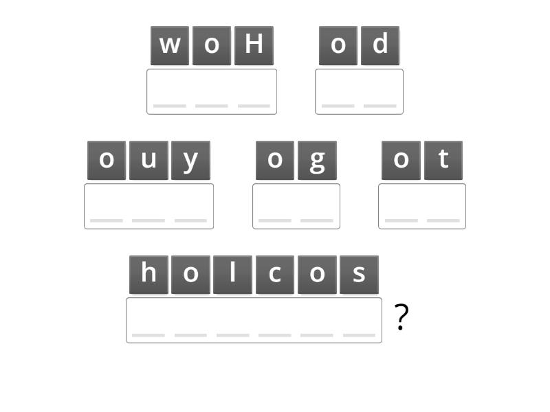 Put letters in order - Anagram