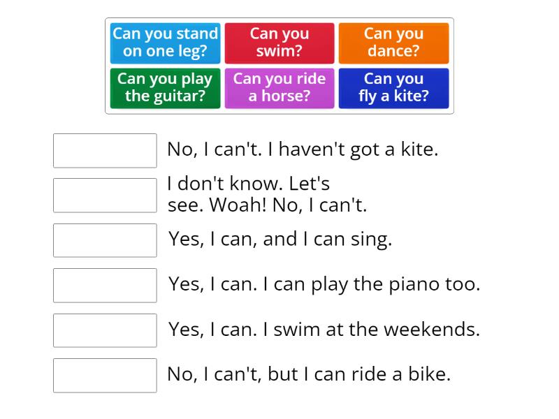 SM1 Unit 8 Can you ... ? (SuperGrammar) - Match up
