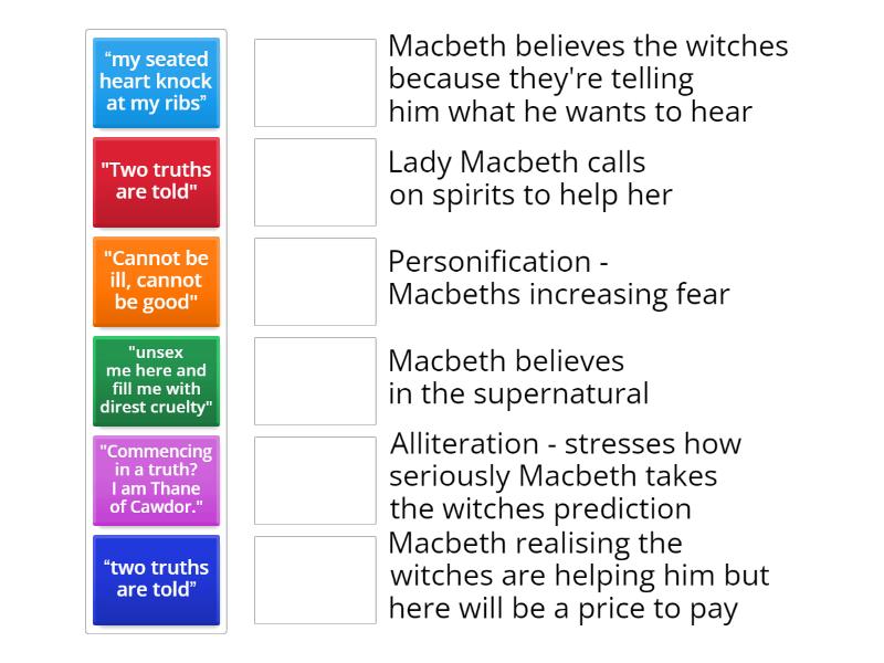 Macbeth quotes - Match up
