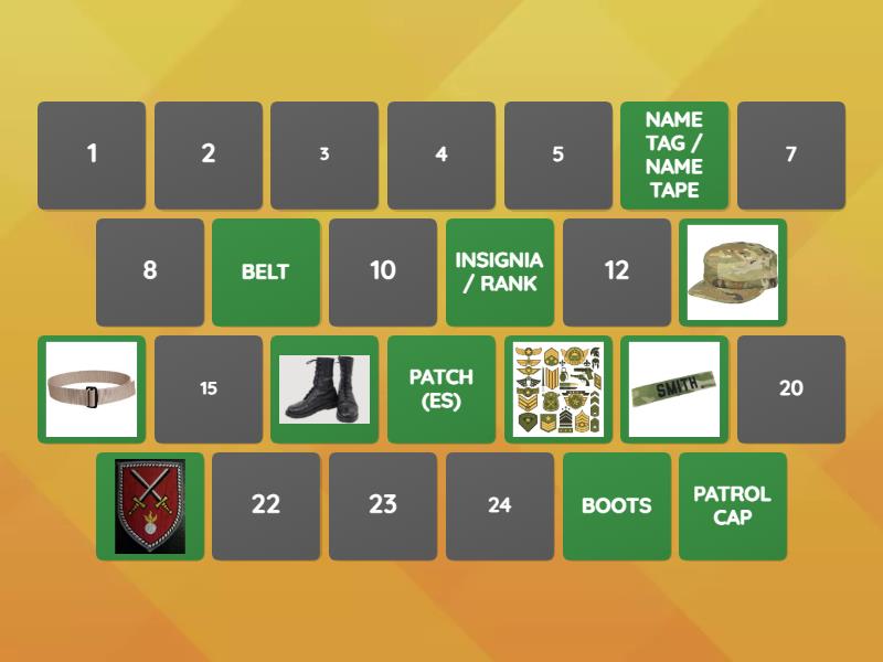 MILITARY UNIFORM 1 - Matching pairs
