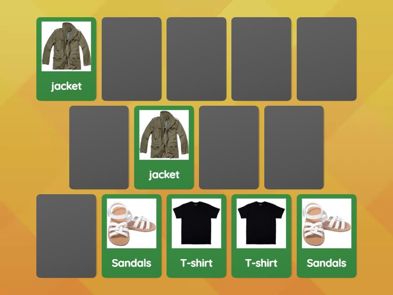 clothes card game - Matching pairs
