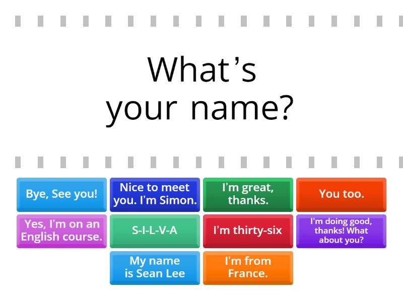 Unit 1. Introduce yourself - Find the match