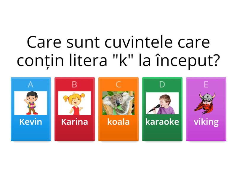 Litera k - Quiz