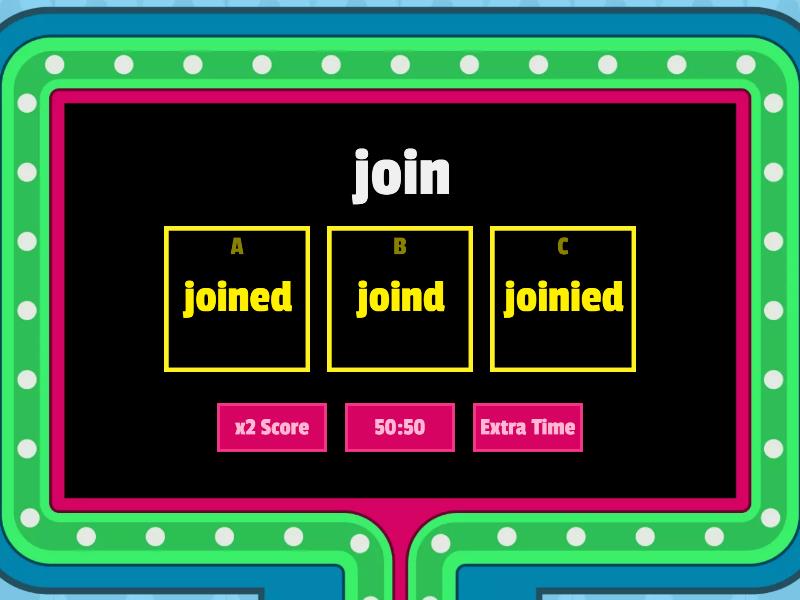 Spelling of past tense 3D Unit 1 - Gameshow quiz