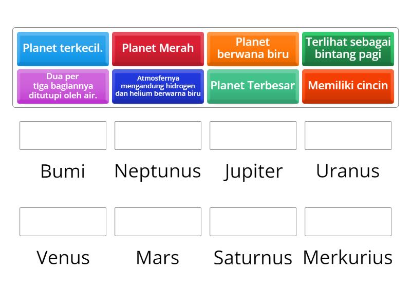 KARAKTERISTIK PLANET - Match up