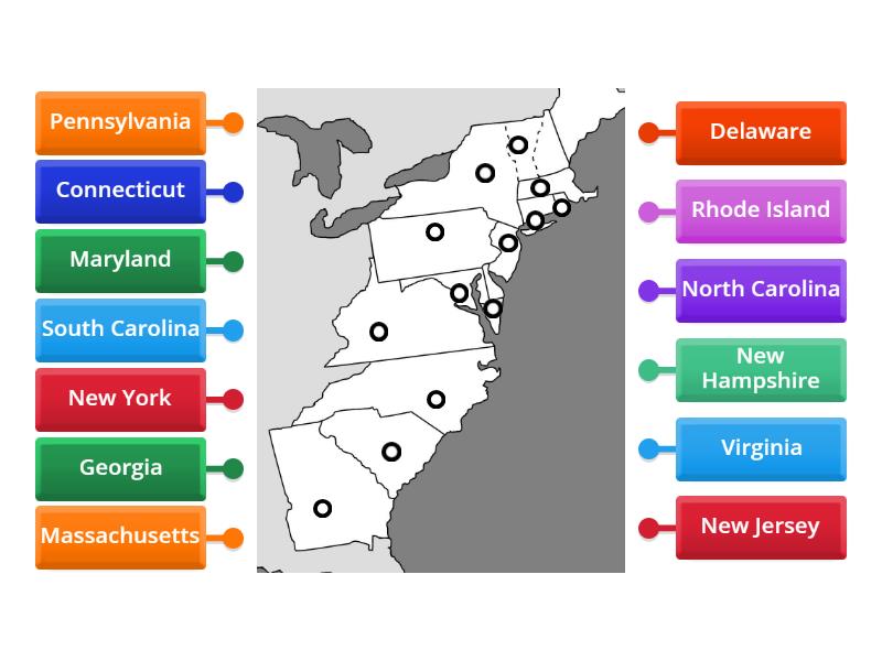 13 Colonies - Labelled diagram