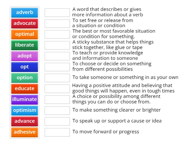 ad opt ate Definitions - Match up