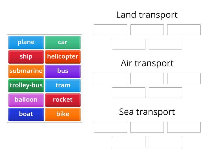 Means of Transport - Group sort