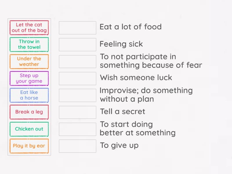 Idiom Matching - Match up