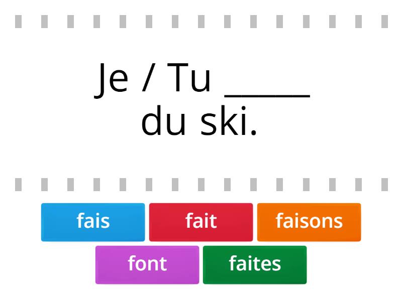 Le verbe "faire" - Find the match