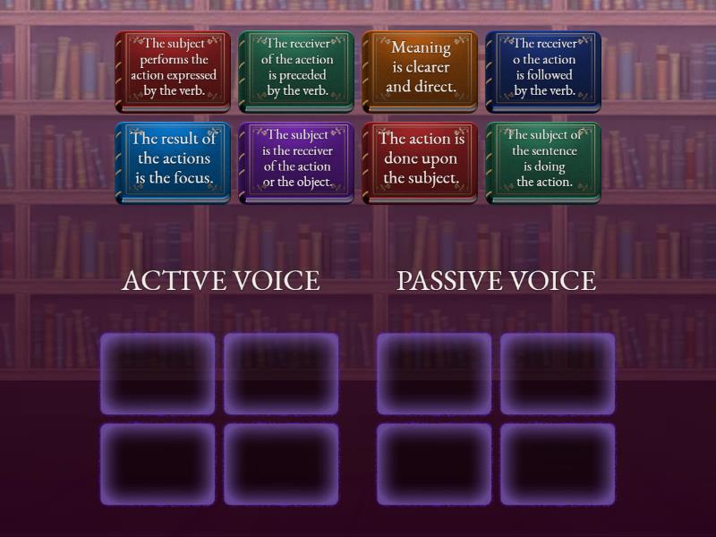 ACTIVE AND PASSIVE VOICE - Group sort