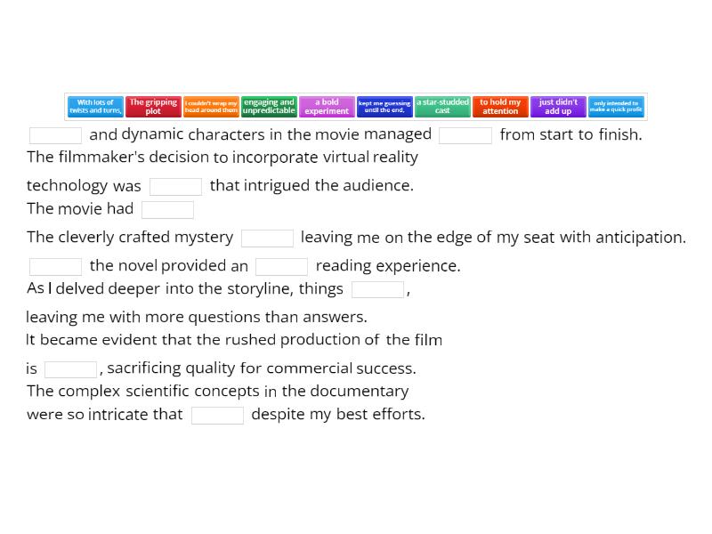 movies - Complete the sentence