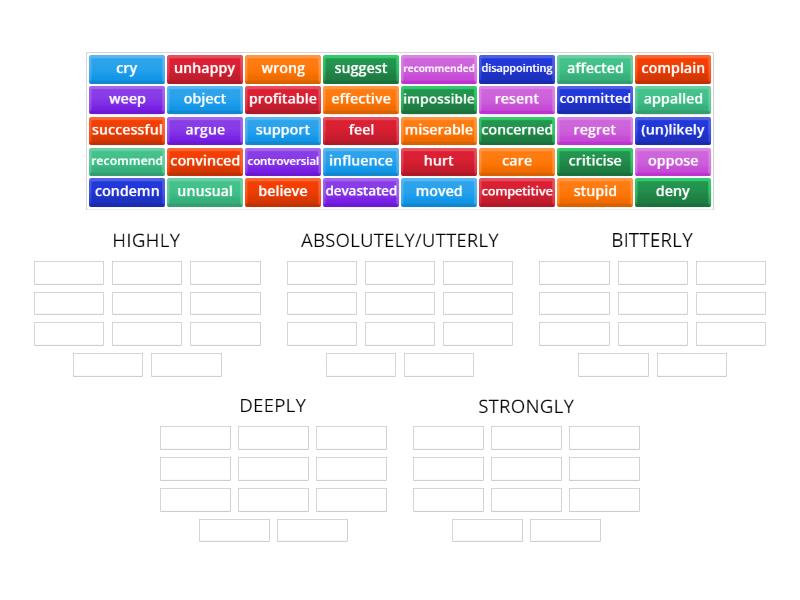 Intensifying Adverbs - Collocations in Use Intermediate - Group sort