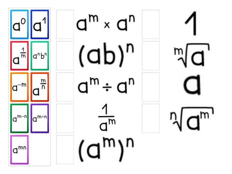 Rules of Indices - Match up