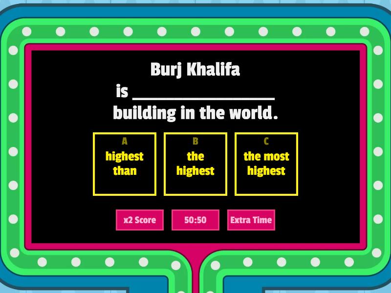 Review exercises - grammar - bimonthly test - 2nd quarter - Gameshow quiz