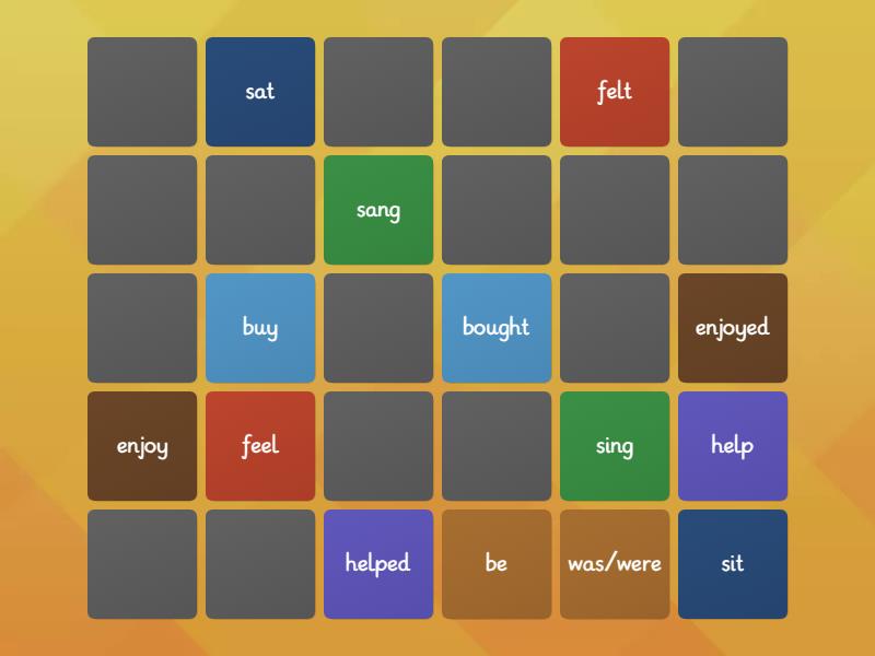 simple past tense - Combine os pares