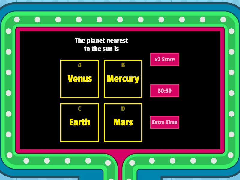 The Earth and the Solar system - Gameshow quiz