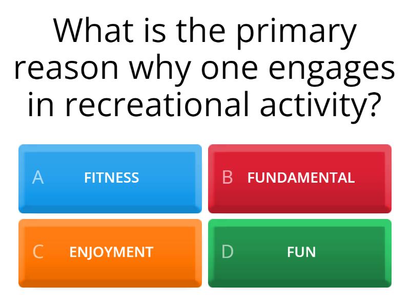 ACTIVE RECREATION - Quiz