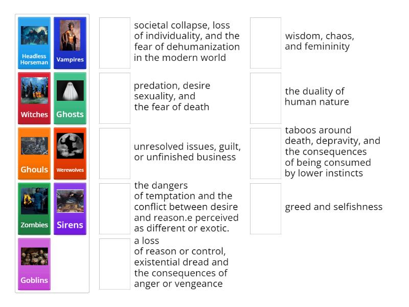 Monsters as metaphors - Match up