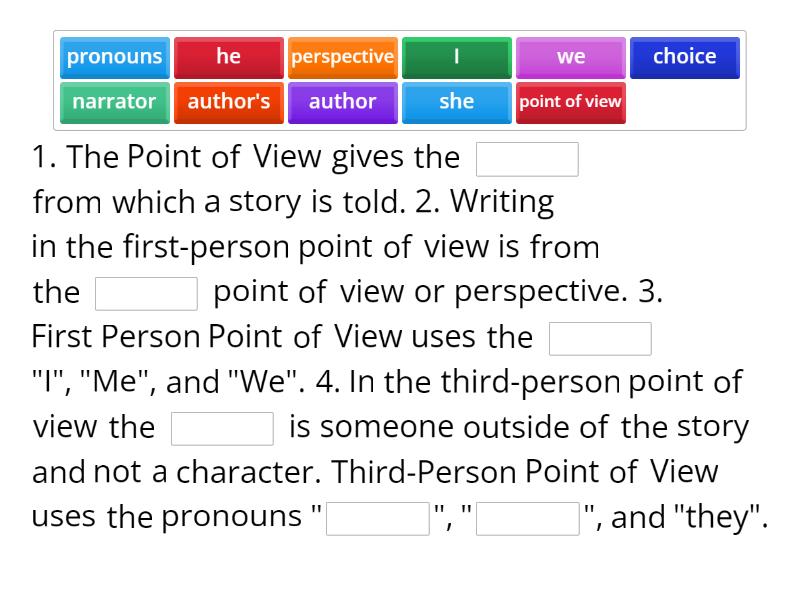 Exit Ticket Point of View - Missing word