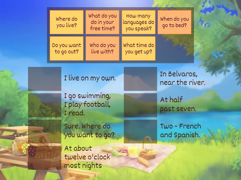 Matching questions and answers - Match up