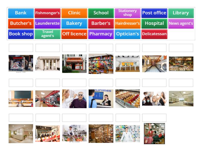 ESOL Shops and Services - Match up