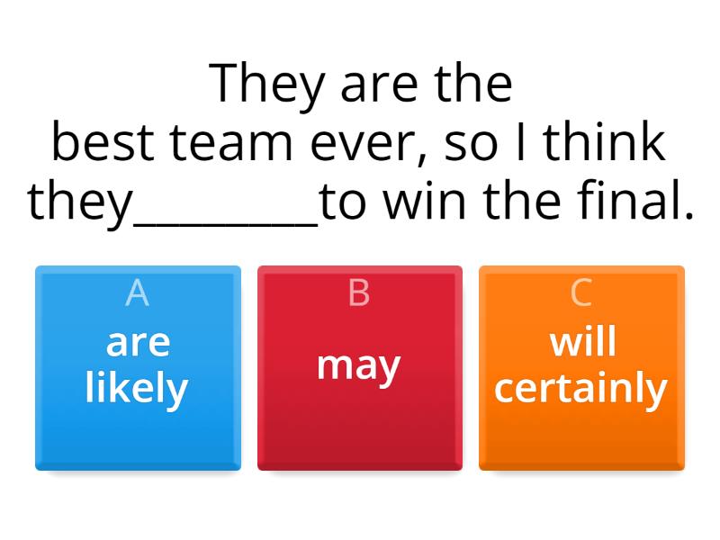 8.2 B1 BR Grammar PROBABILITY (may, probably, likely, unlikely ...