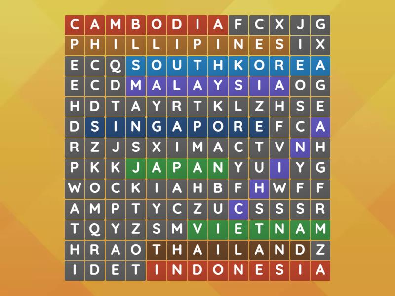 Countries - Wordsearch
