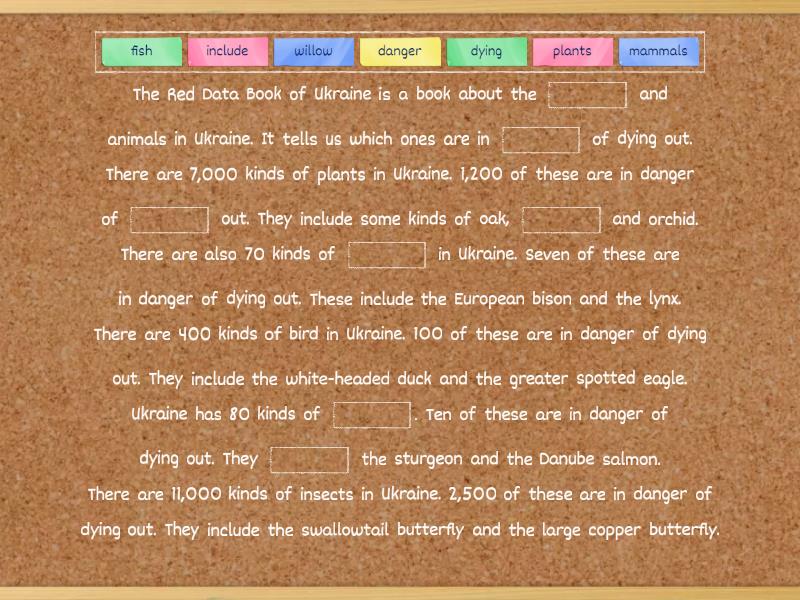 The Red Data Book - Complete the sentence