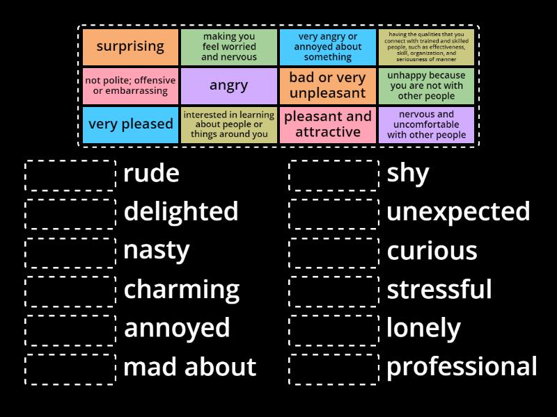 Prepare!5_Unit 18_adjectives - Match up