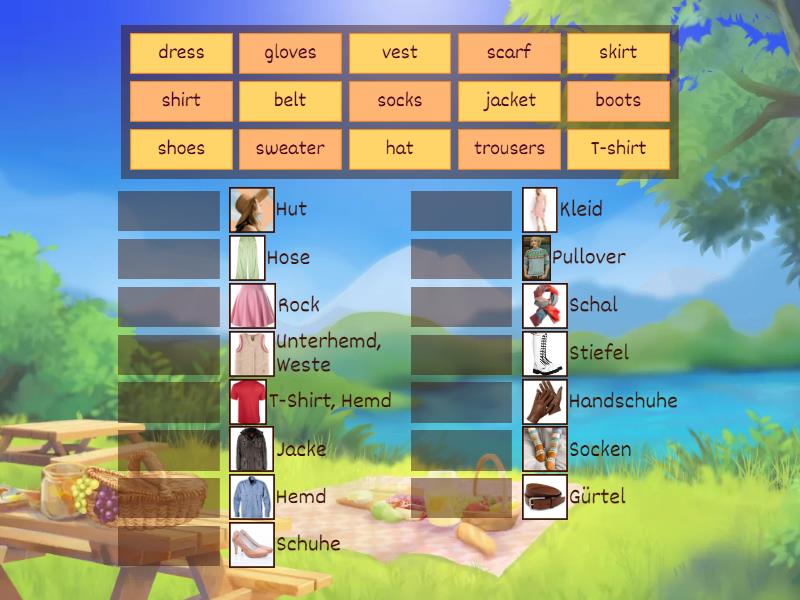 Clothes - English for Starters - Match up