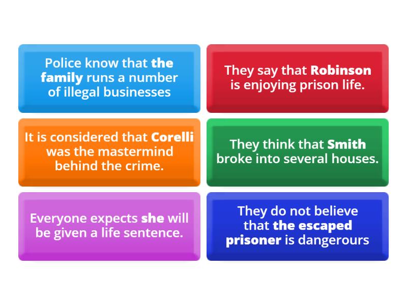 Passive of Reporting Verbs - Flip tiles
