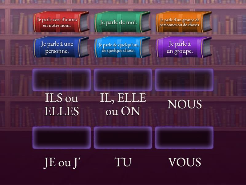 CONJUGAISON : les pronoms personnels sujets - définitions - Match up