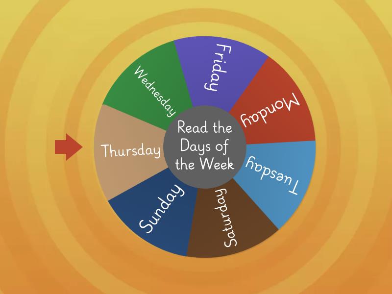 7 Days of the Week (Random Wheels) - Spin the wheel