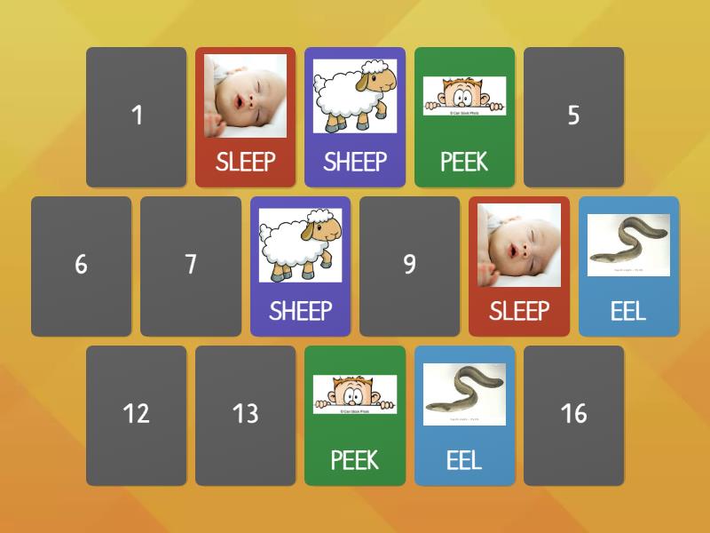 "EE" SOUND - Matching pairs