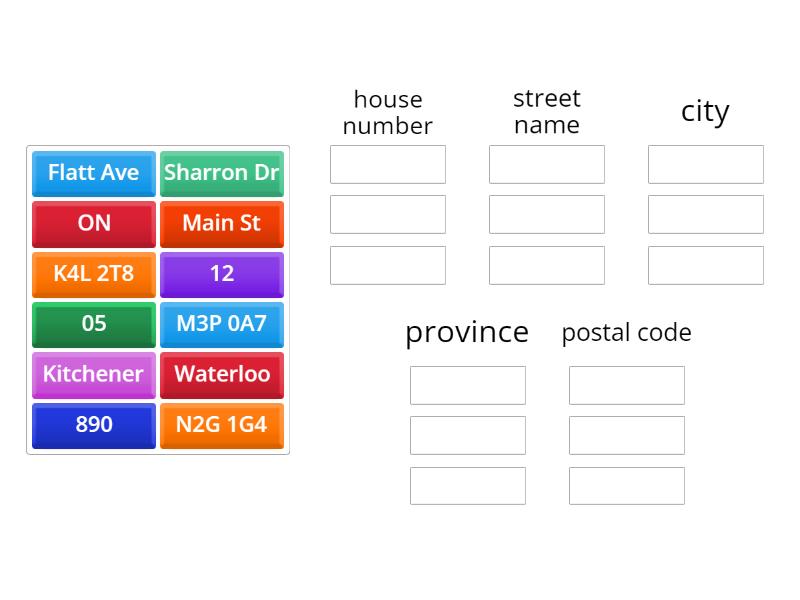 Matching parts of an address. - Group sort