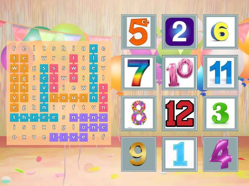 Spotlight NUMBERS 1-12 - Wordsearch