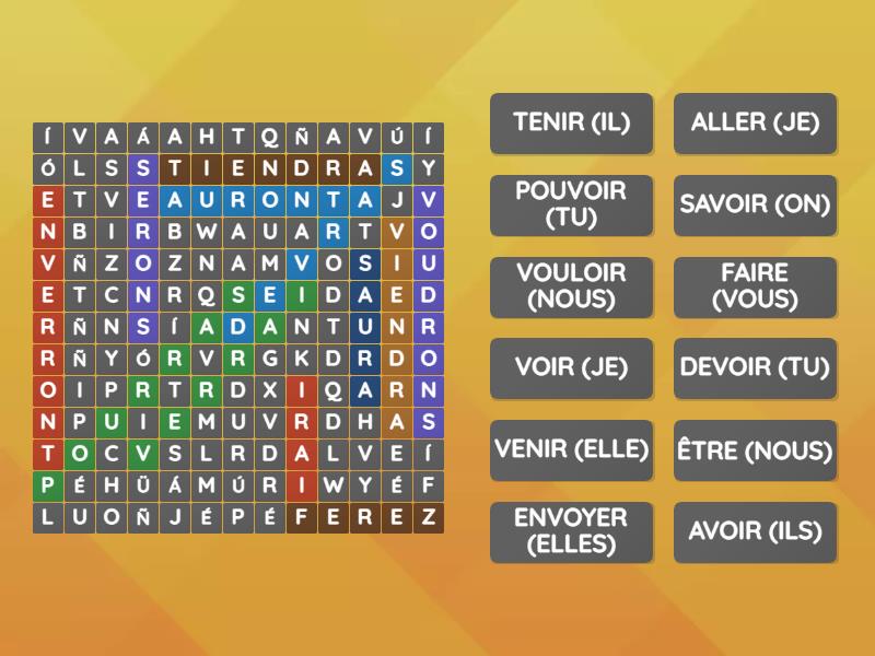 LE FUTUR SIMPLE ET LES VERBES IRRÉGULIERS - Wordsearch