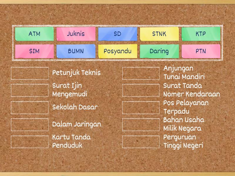 Akronim dan singkatan - Une las parejas